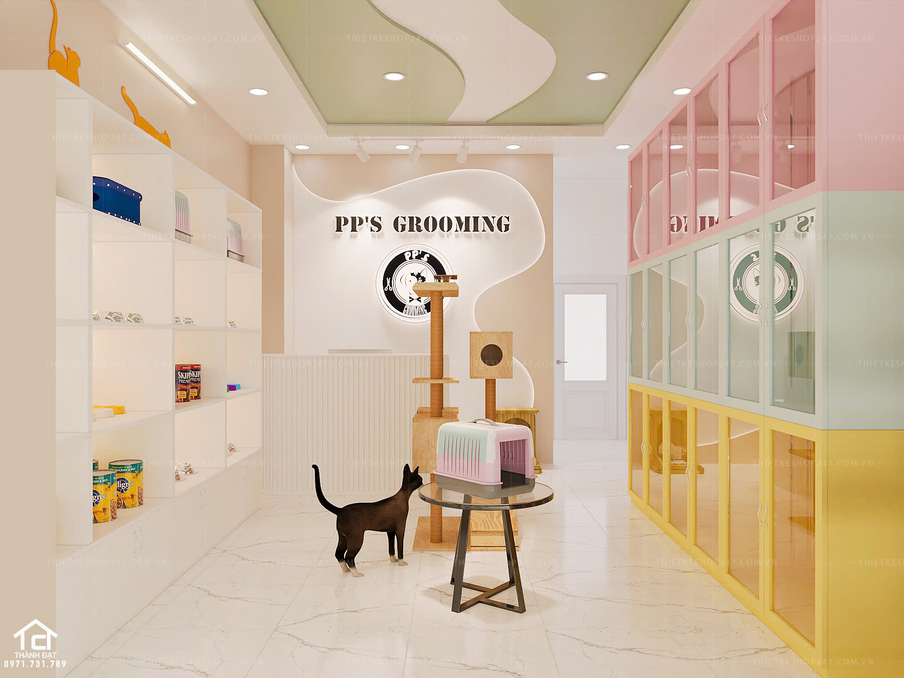 Thiết kế pet shop đẹp nổi bật và sang trọng – PPS GROOMING