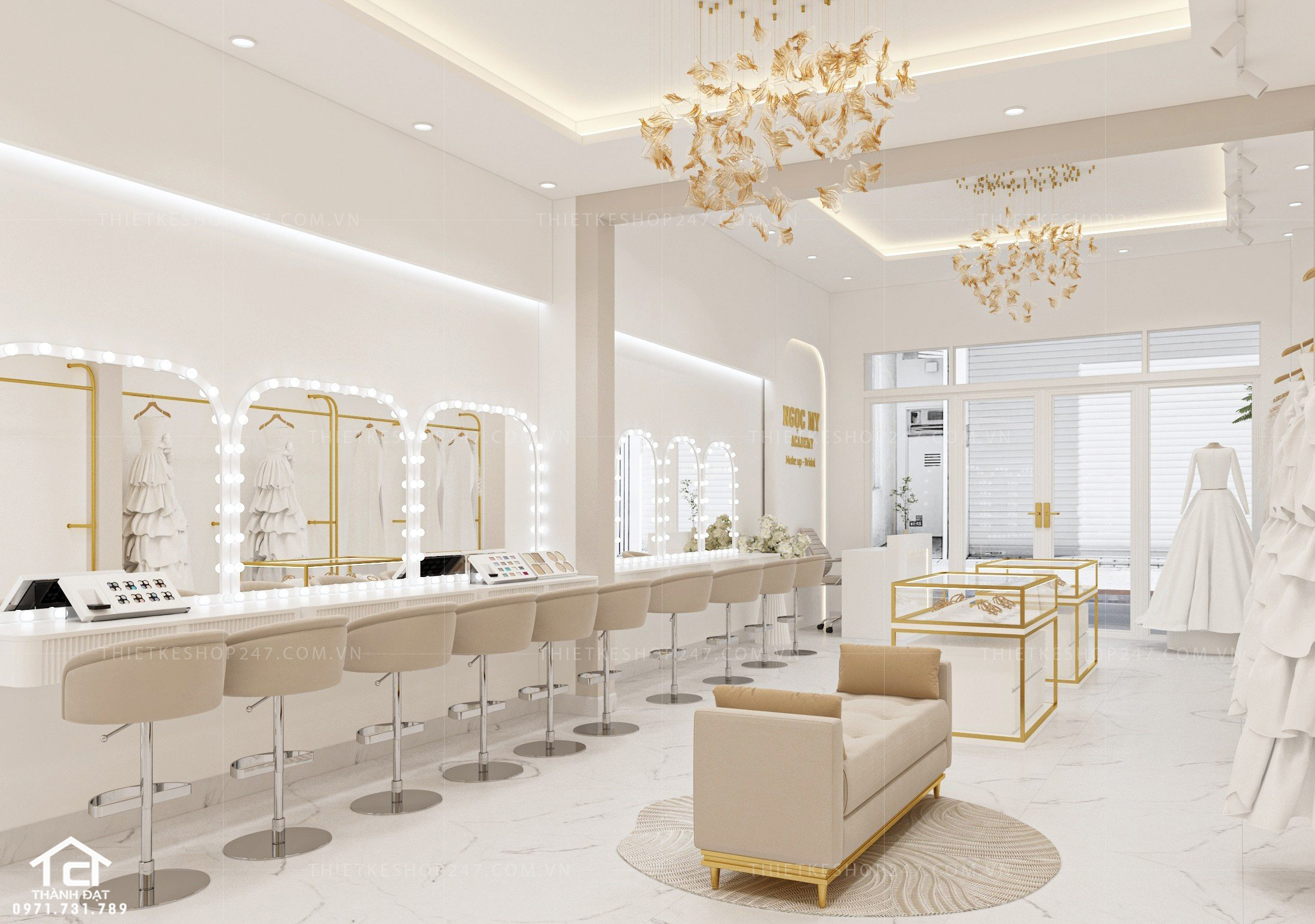 Thiết kế studio áo cưới đẹp, tinh tế - Chị Mỹ