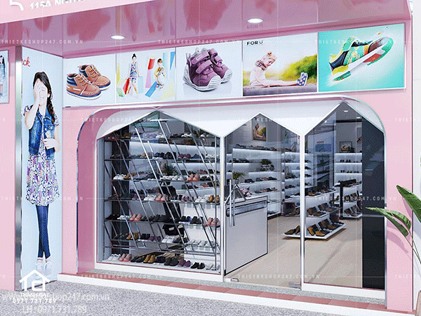 Thiết kế shop giày dép đẹp và ấn tượng nhất.