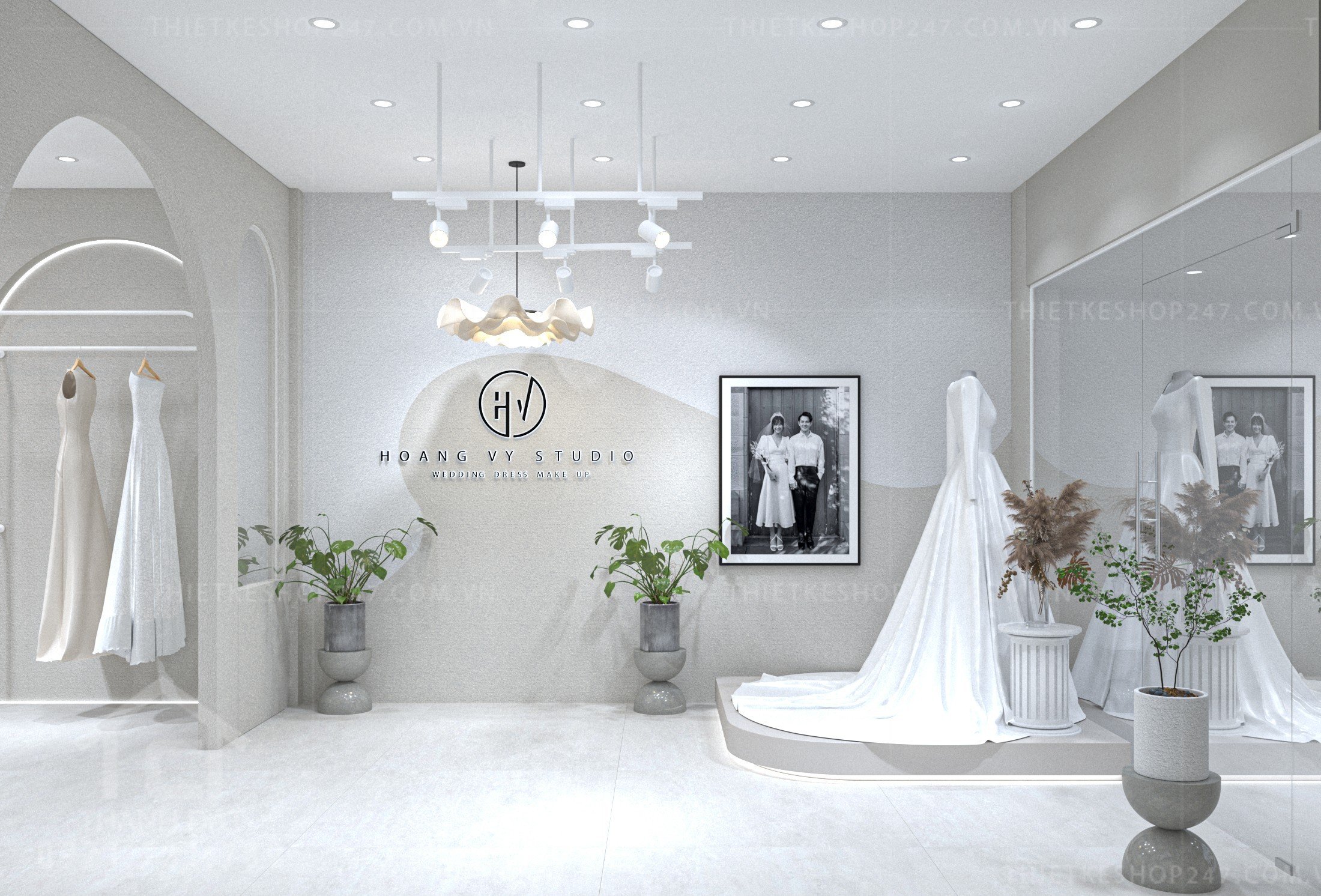 Thiết kế studio áo cưới đẹp, đơn giản – Chị Hoàng Vy