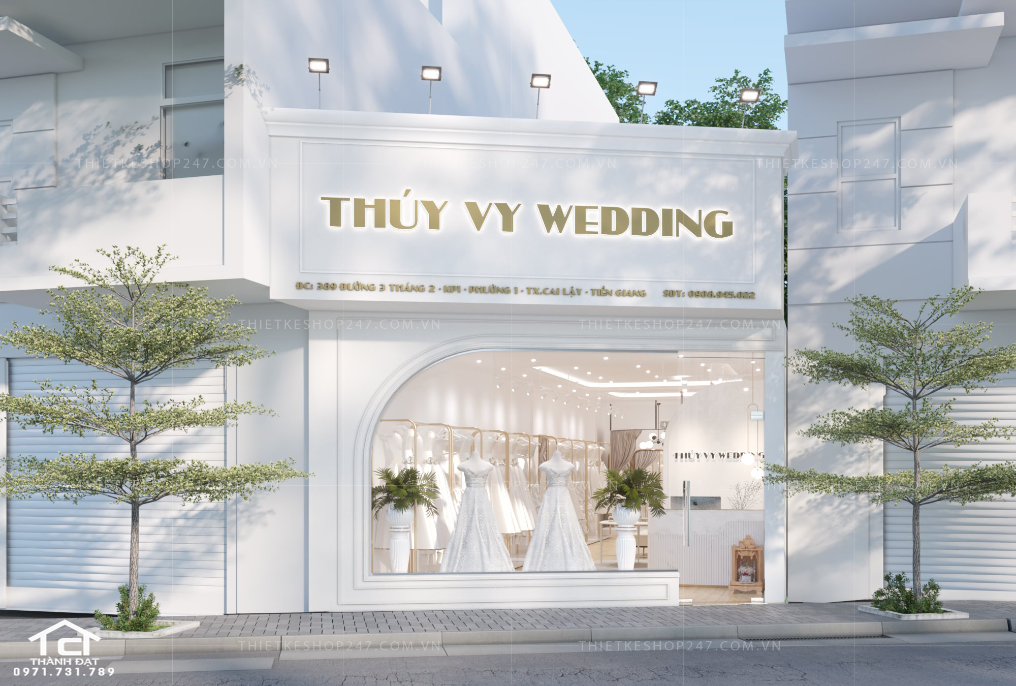 Thiết kế shop studio áo cưới nhỏ đẹp, sang trọng – Chị Thúy Vy