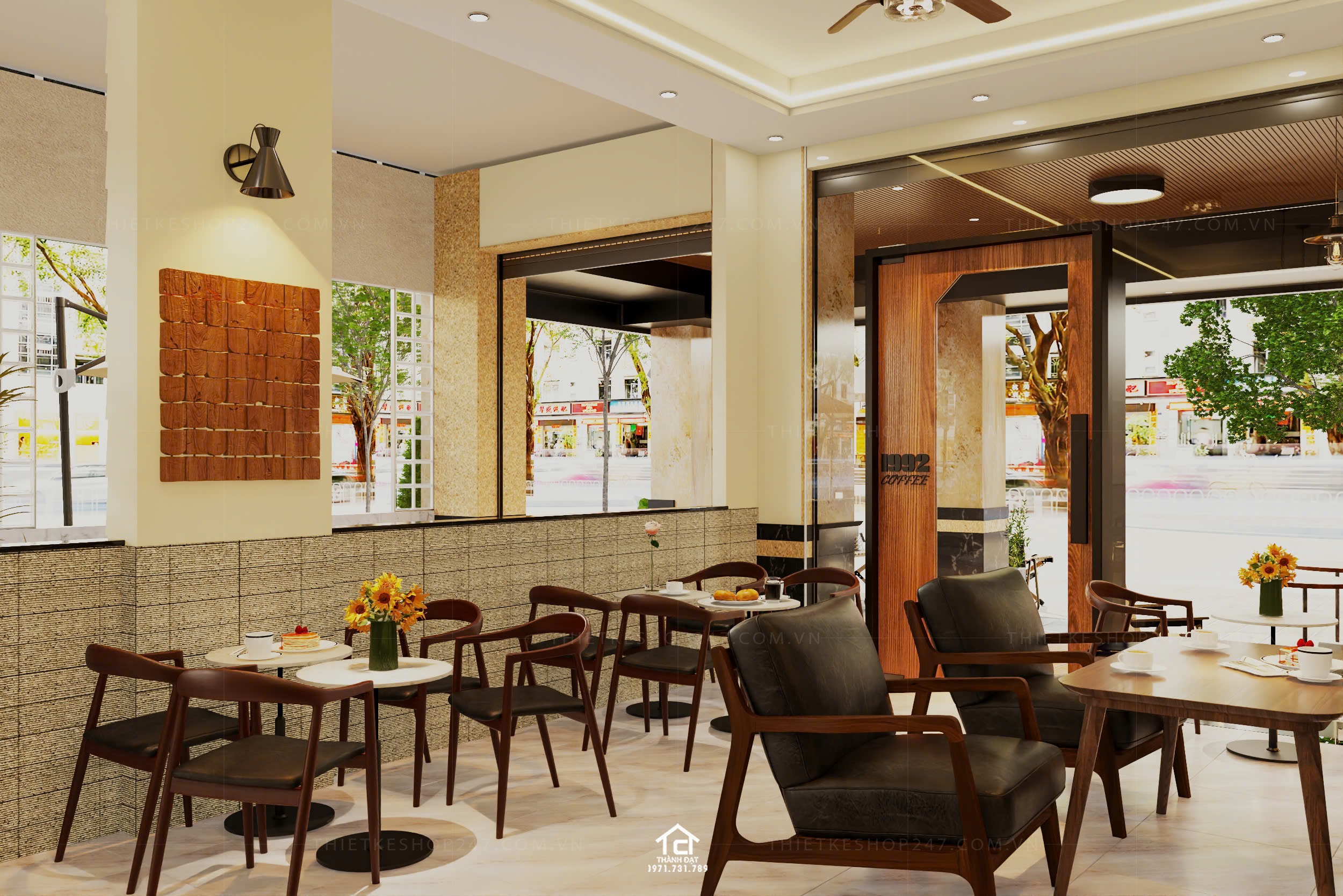 Thiết kế quán cafe đẹp ấn tượng và sang trọng – 1992 COFFEE