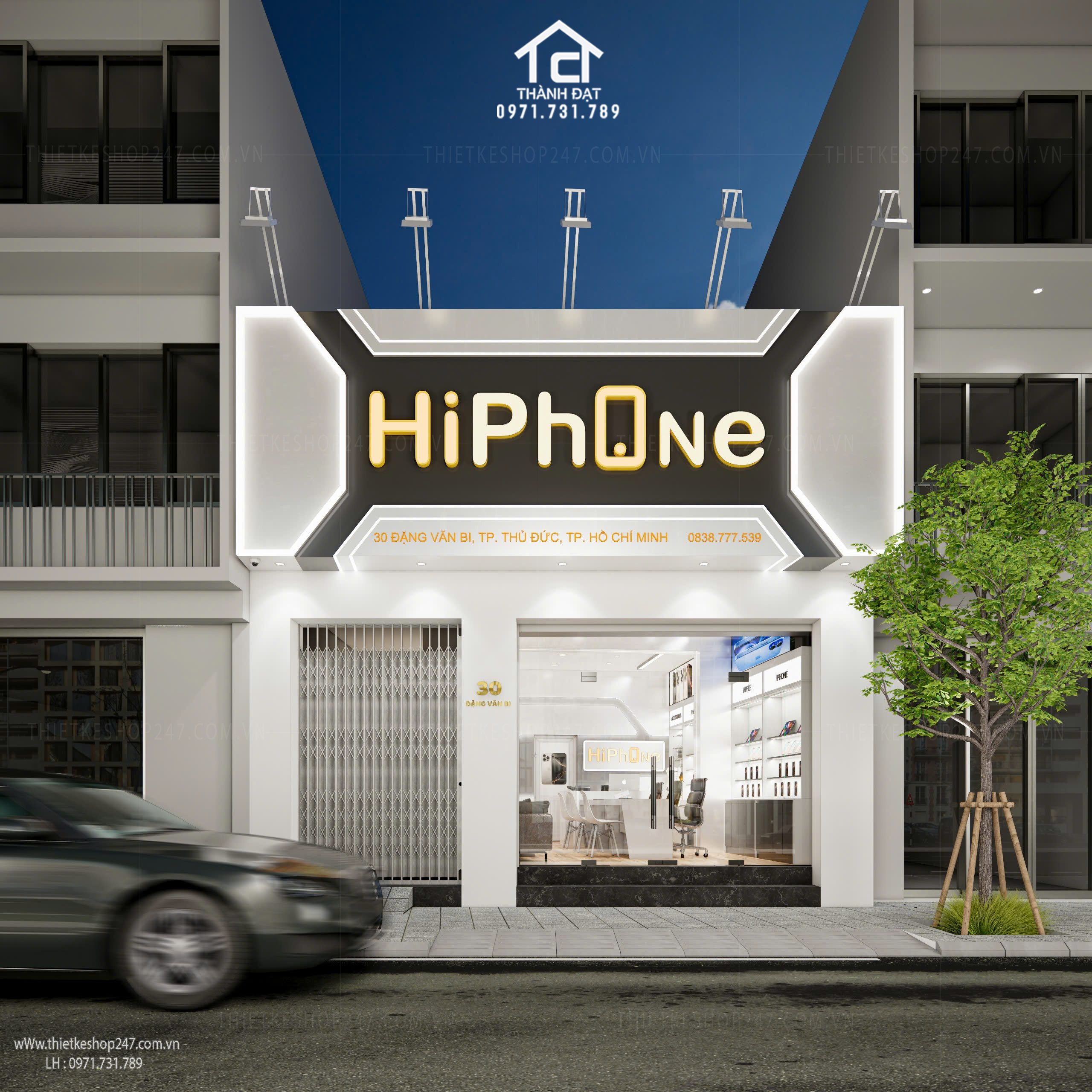 Thiết kế shop điện thoại đẹp trẻ trung và sang trọng – HIPHONE
