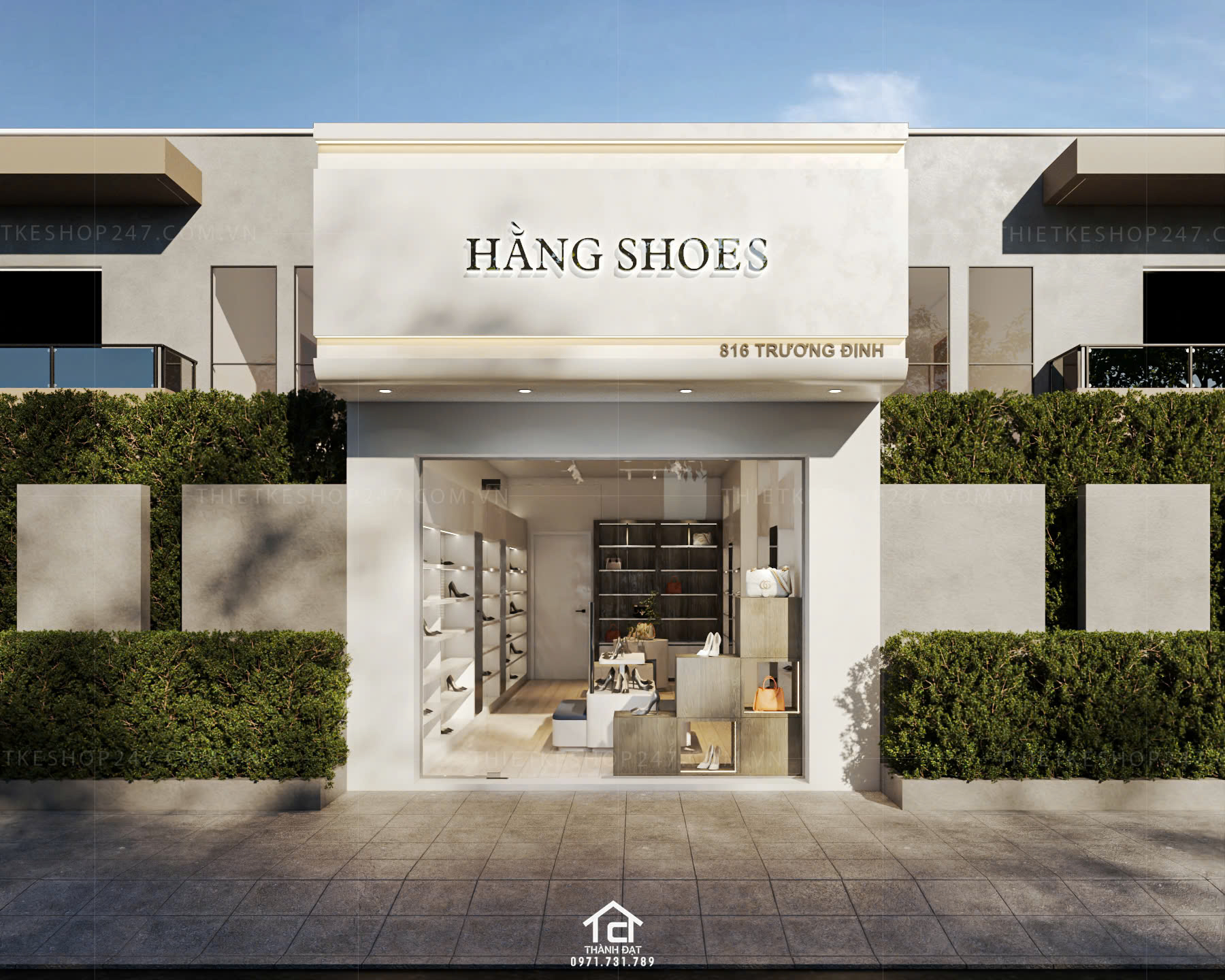 Thiết kế shop giày dép nữ đẹp tinh tế và sang trọng – HẰNG SHOES